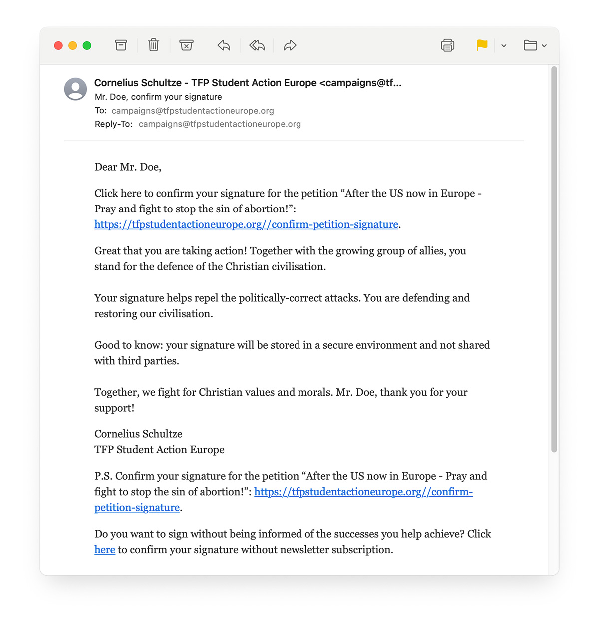 Check your inbox and confirm your… | TFP Student Action Europe